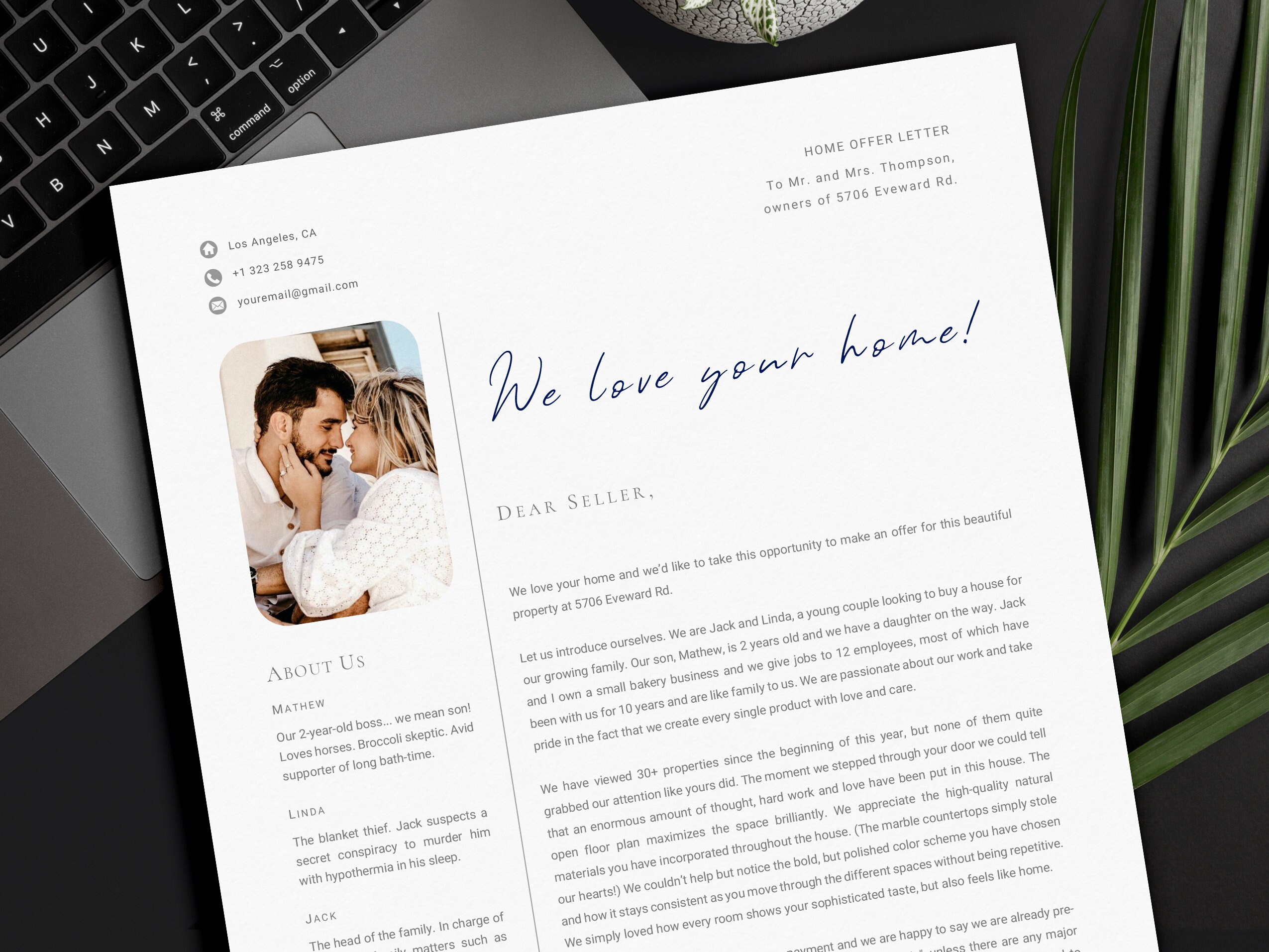 Home Offer Letter Template Editable Sample Letter Included Letter to ...