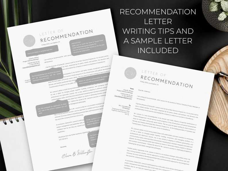 Professional Letter of Recommendation Template | Reference Letter ...