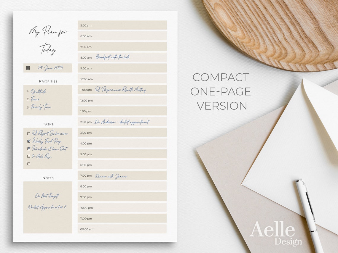 Time Blocking Daily Planner PDF - Printable Productivity Template for ...