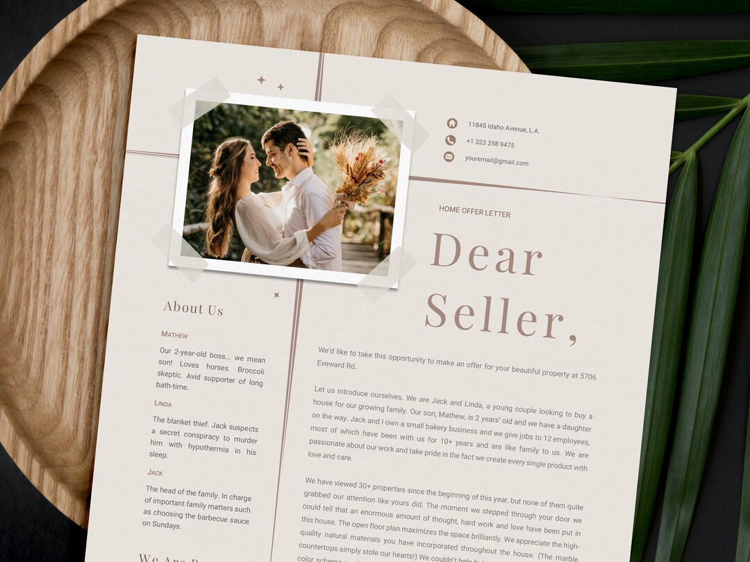 Home Offer Letter Template | Real Estate Letter | Dear Seller | Letter ...