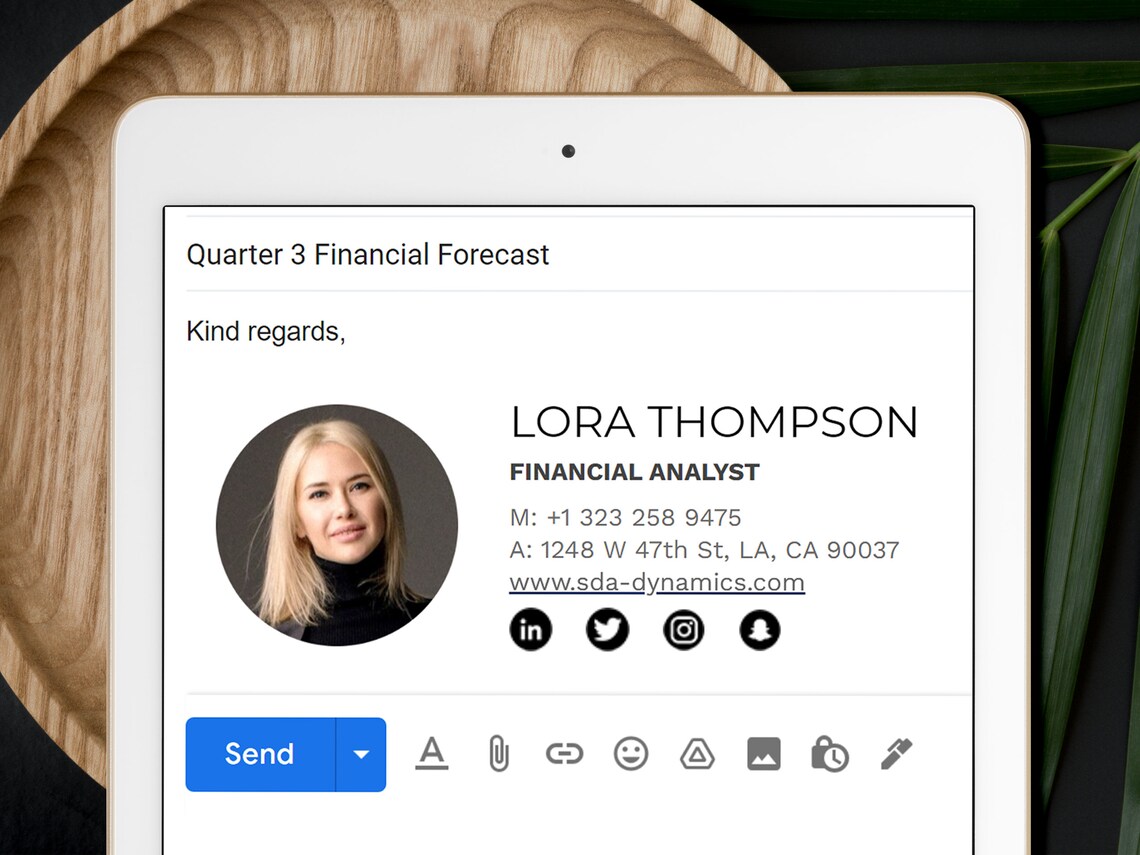 Professional Email Signature Template With Clickable Social Media Icons ...