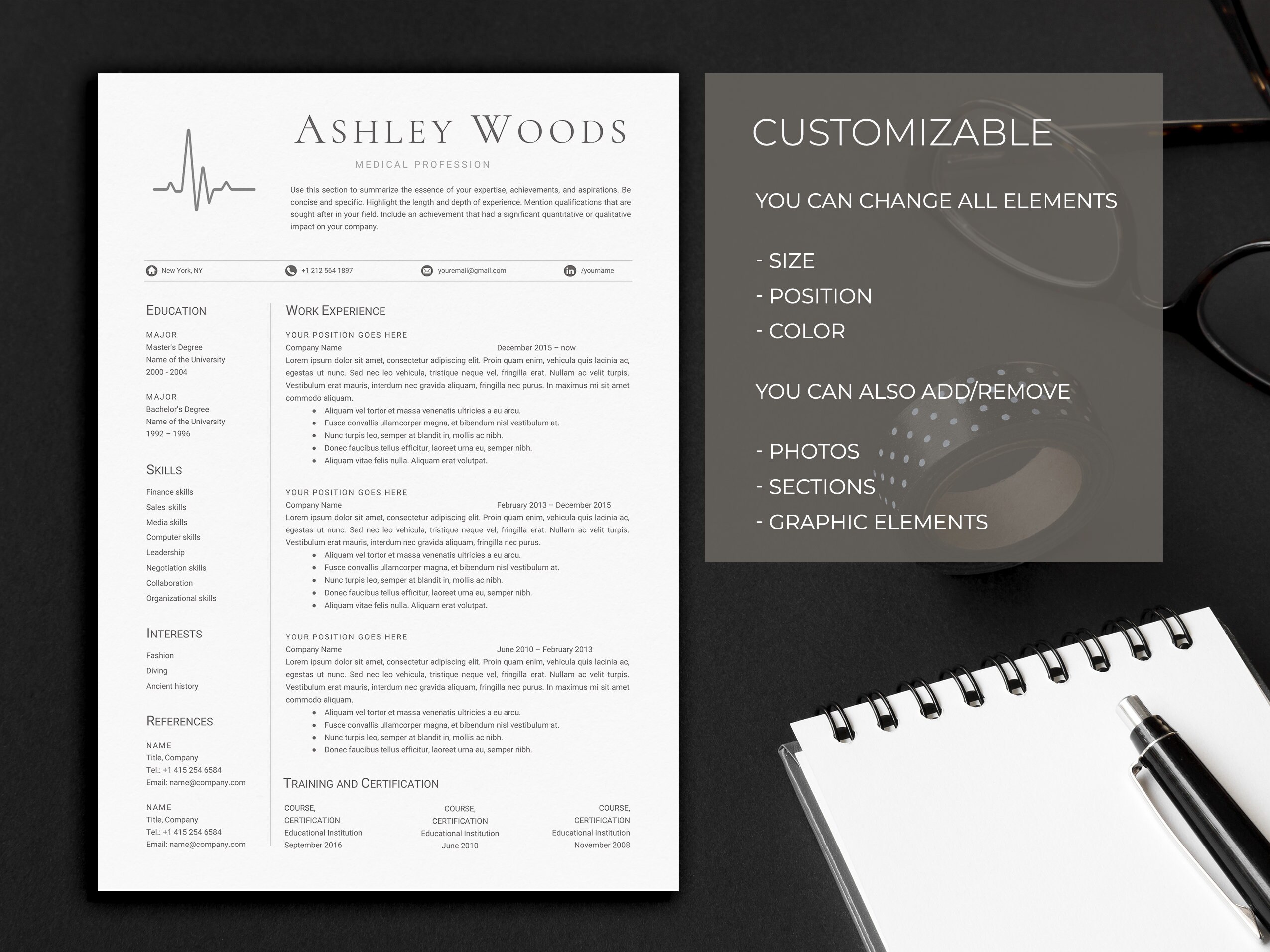 Nursing Resume Template RN Resume Medical Resume Word and Mac Page ...