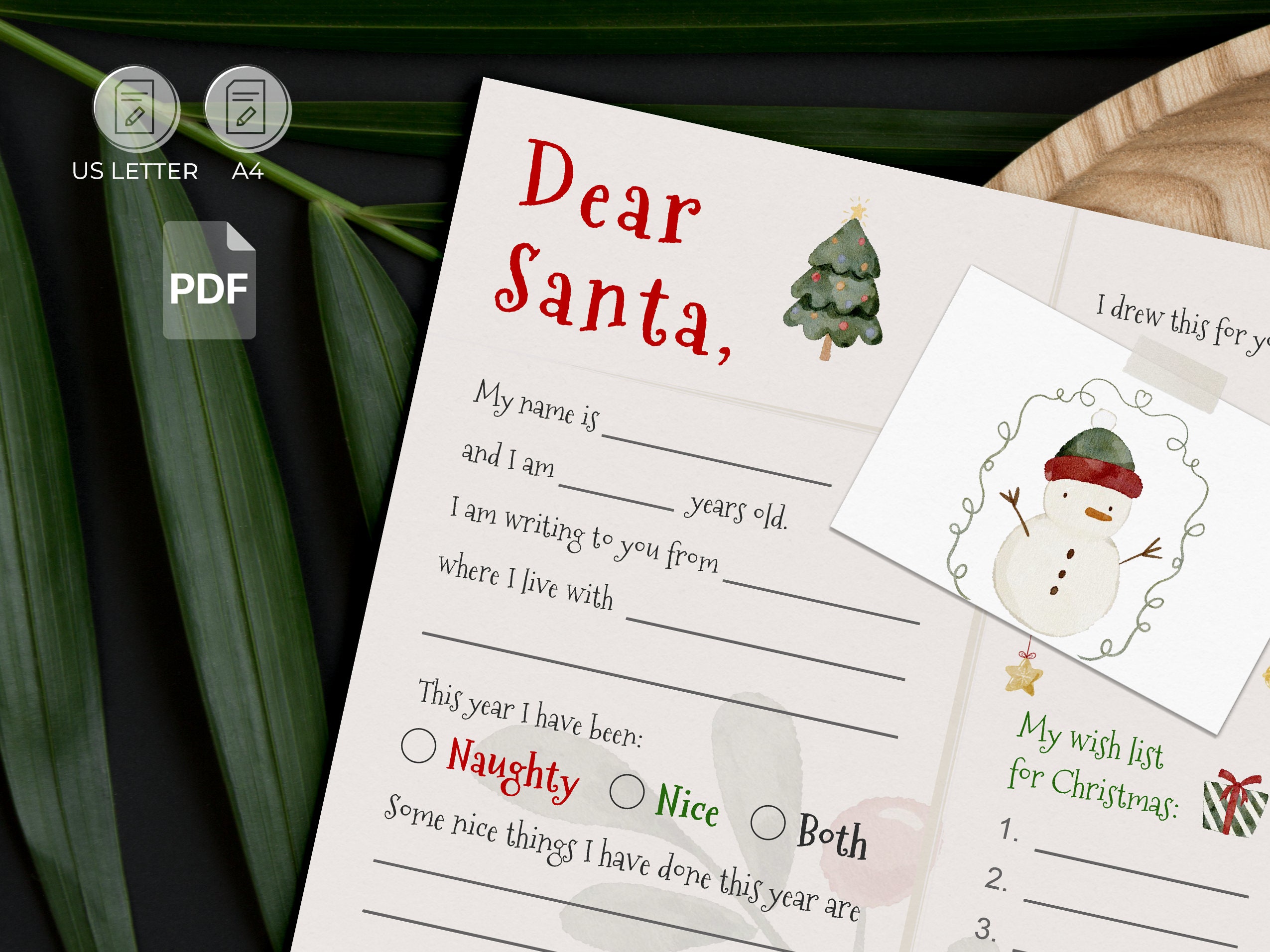 Letter to Santa Template | Santa Letter Printable | Dear Santa Letter ...