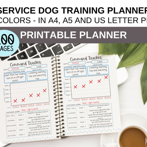 SERVICE DOG TRAINING Log Printable Service Dog Handler - Etsy