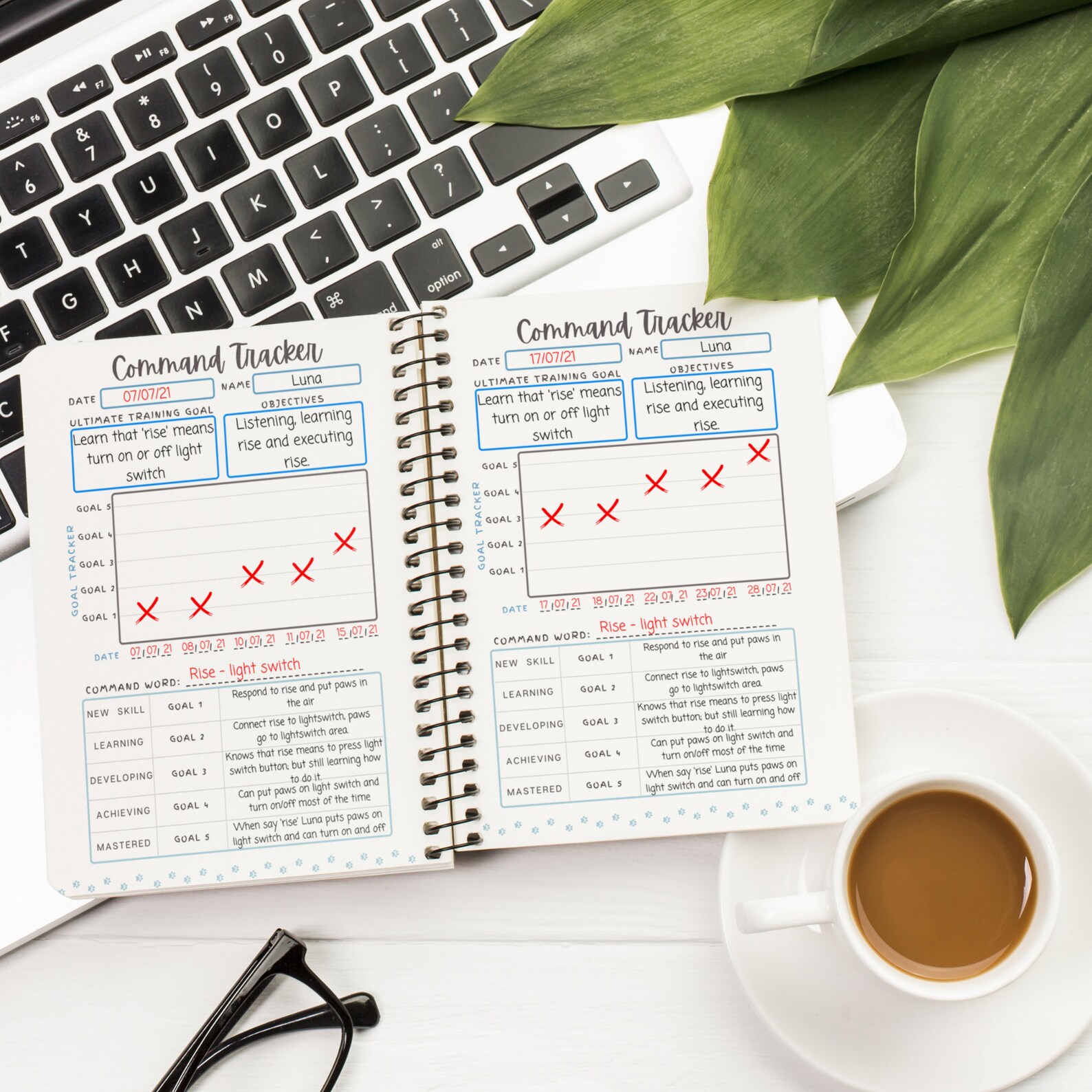 SERVICE DOG TRAINING Log Printable | Service Dog Handler | Service Dog ...