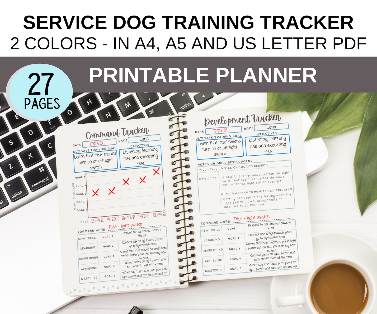 SERVICE DOG TRAINING Log Printable Service Dog Handler - Etsy