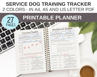 SERVICE DOG TRAINING Log Printable Service Dog Handler Service Dog ...