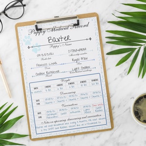 PUPPY MEDICAL RECORDS | Breeder Litter Records | Breeder Litter Forms ...