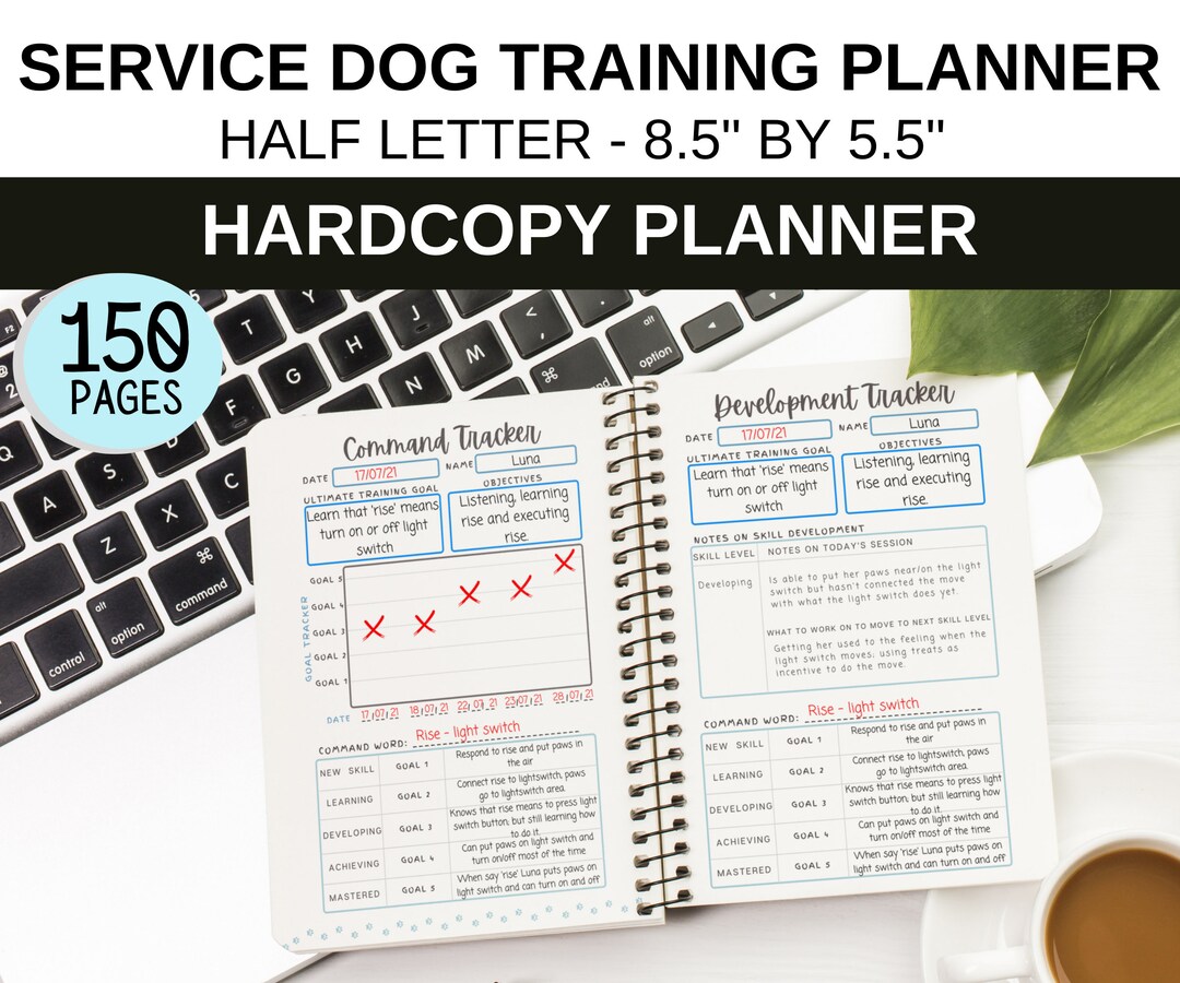 2022 SERVICE DOG TRAINING Log Planner 150 Page Wire-o Bound Service Dog ...