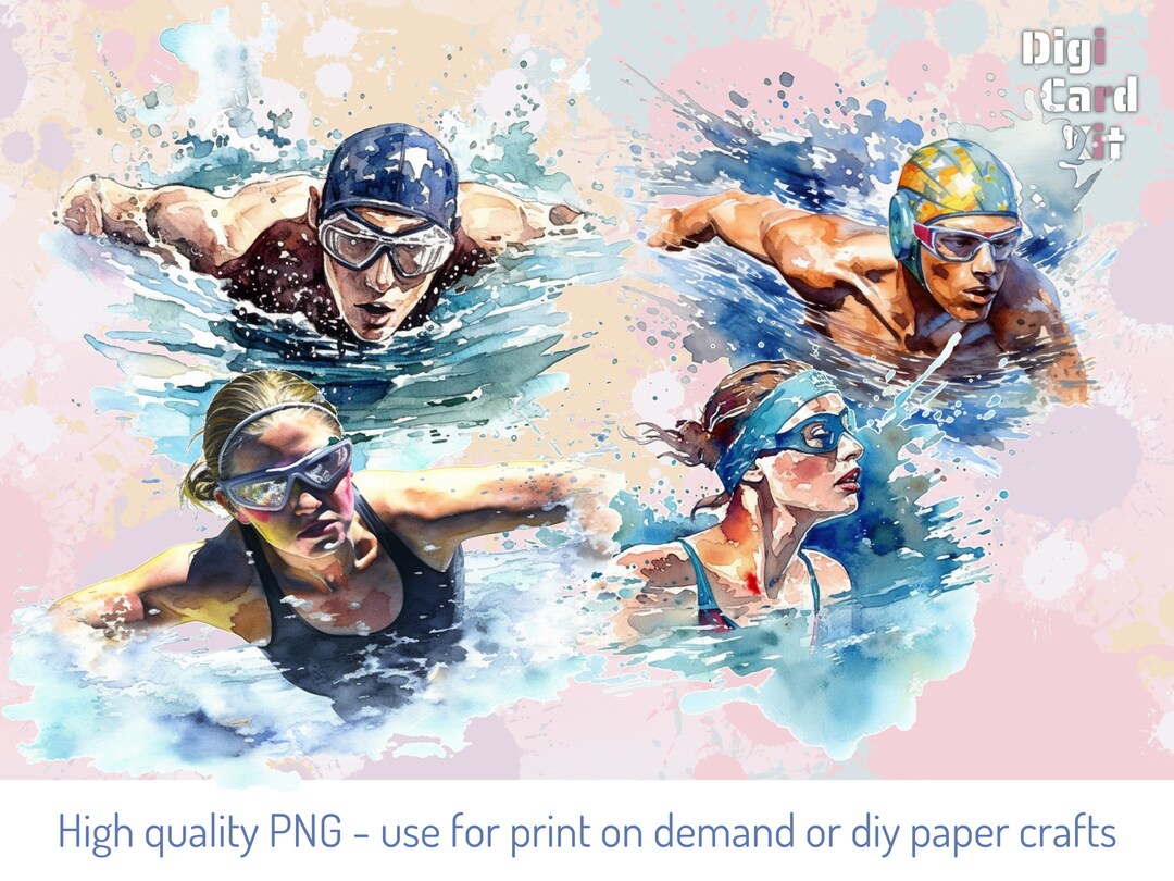 Swimmer Sublimation PNG | Printable Illustration | Instant Download ...