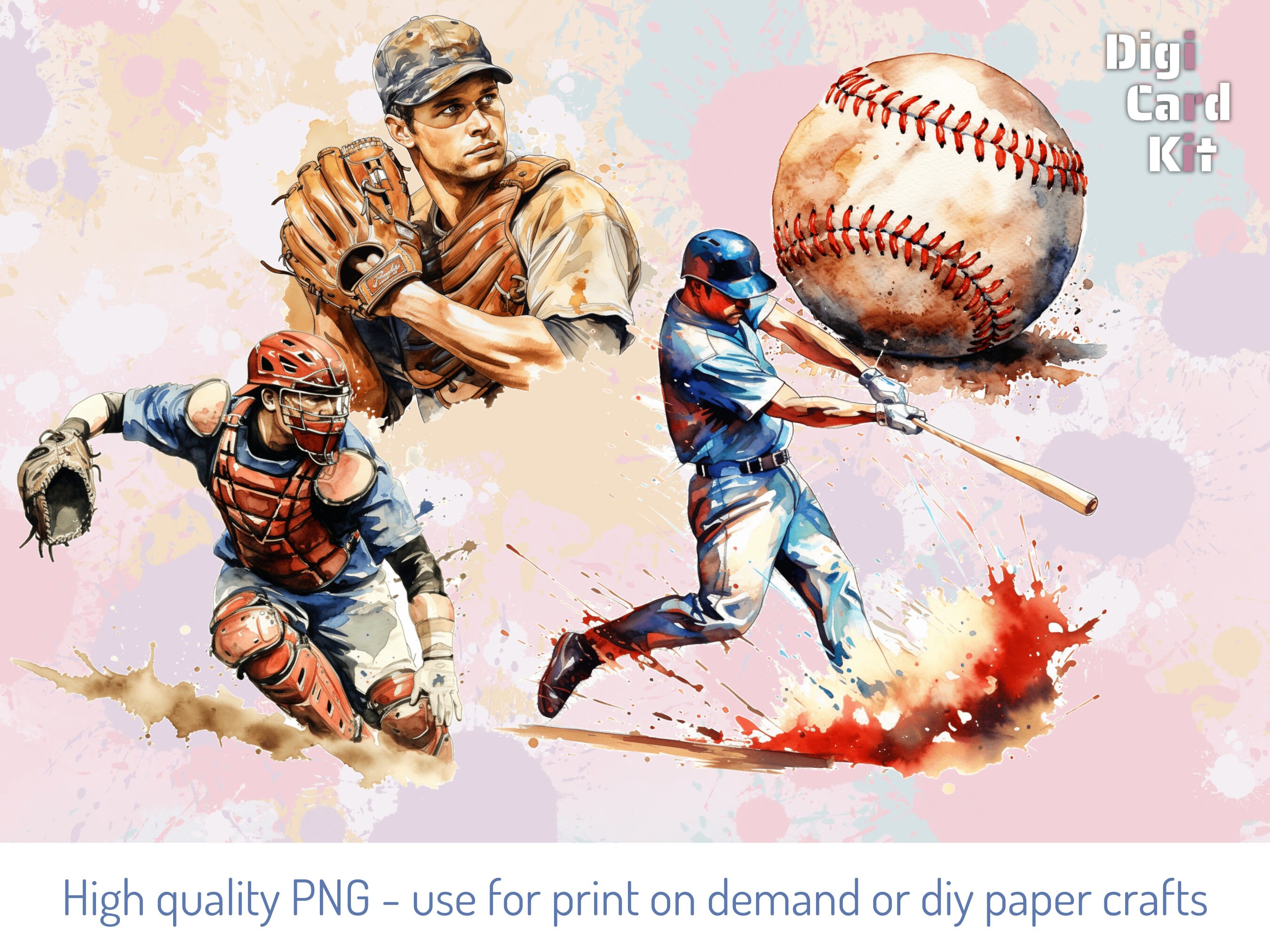 Baseball Sublimation PNG Printable Illustration Instant - Etsy