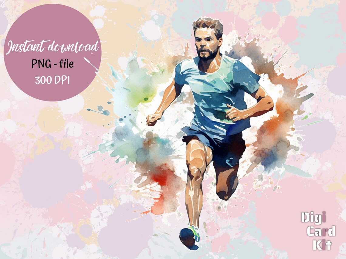 Runner Sublimation PNG Printable Illustration Instant Download ...