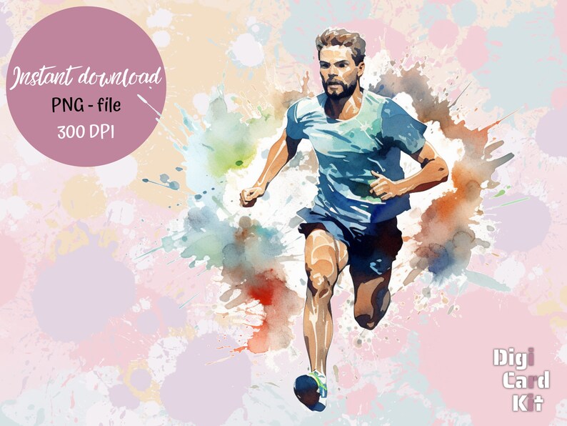 Runner Sublimation PNG Printable Illustration Instant Download ...