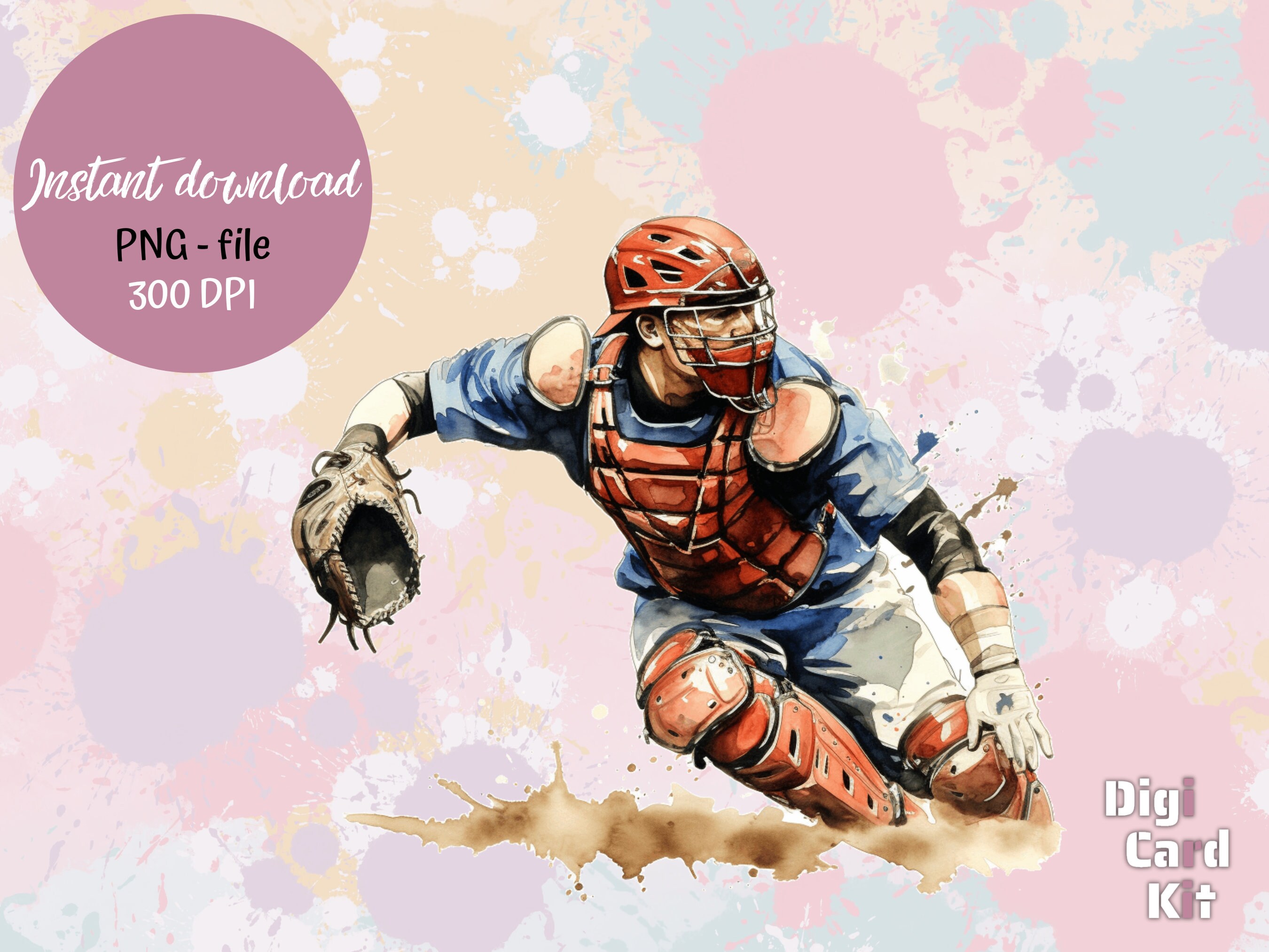 Baseball Sublimation PNG Printable Illustration Instant - Etsy