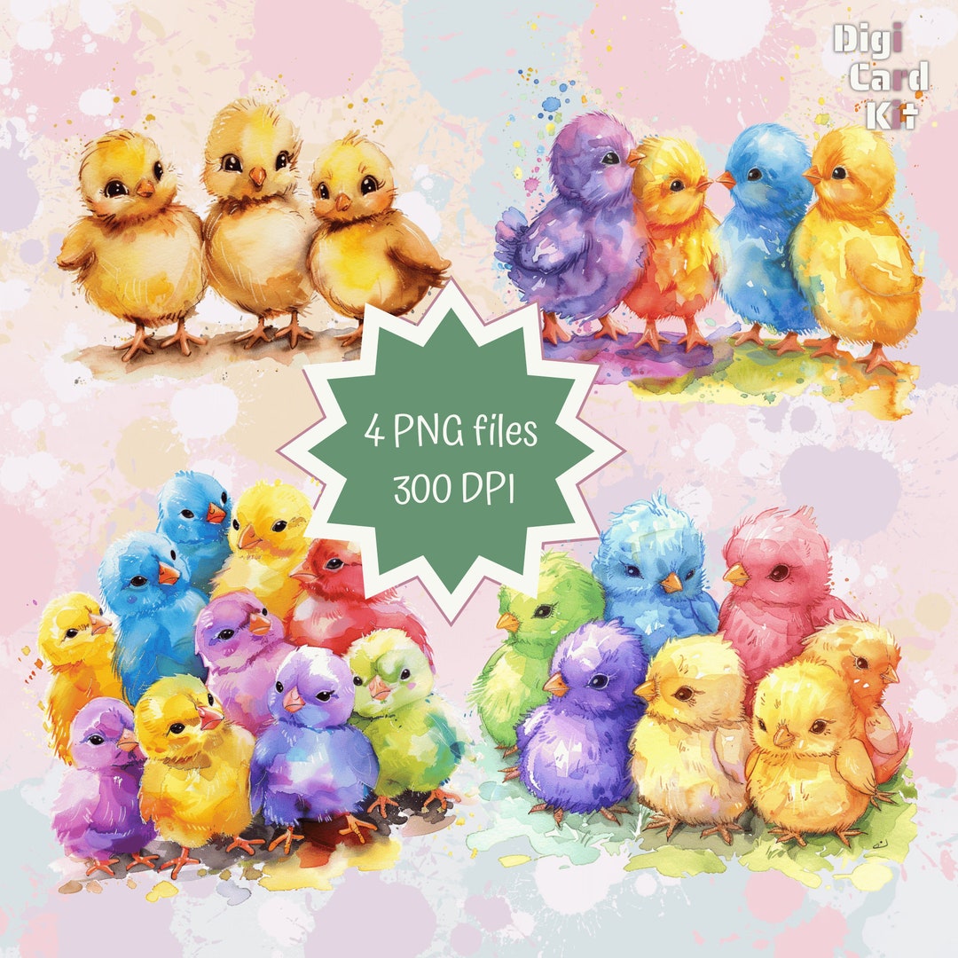 Cute Chicklets Printable Illustration Instant Download Transparent 300 ...