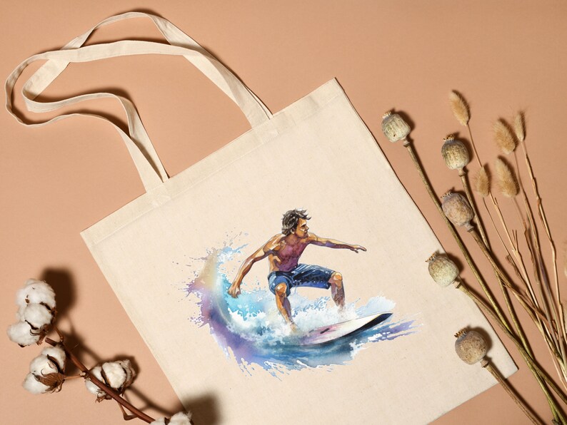 Surfer Sublimation PNG Printable Illustration Instant - Etsy