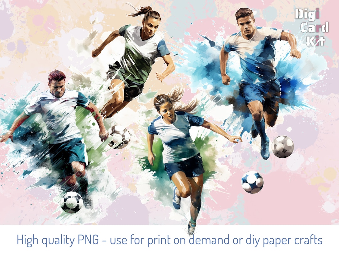 Soccer Player Sublimation PNG | Printable Illustration | Instant ...