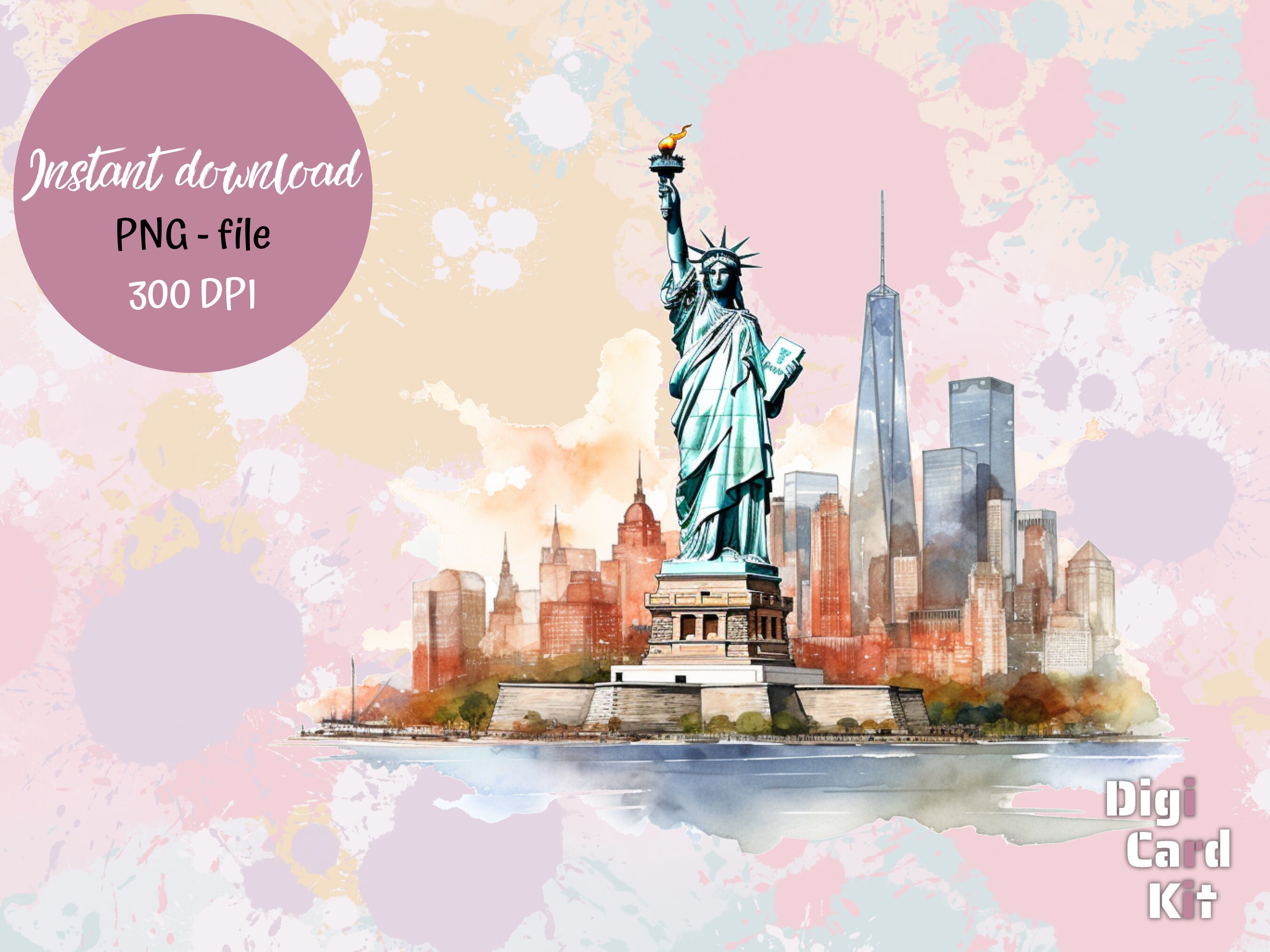 Iconic American Cities| Printable Illustration | Instant Download ...