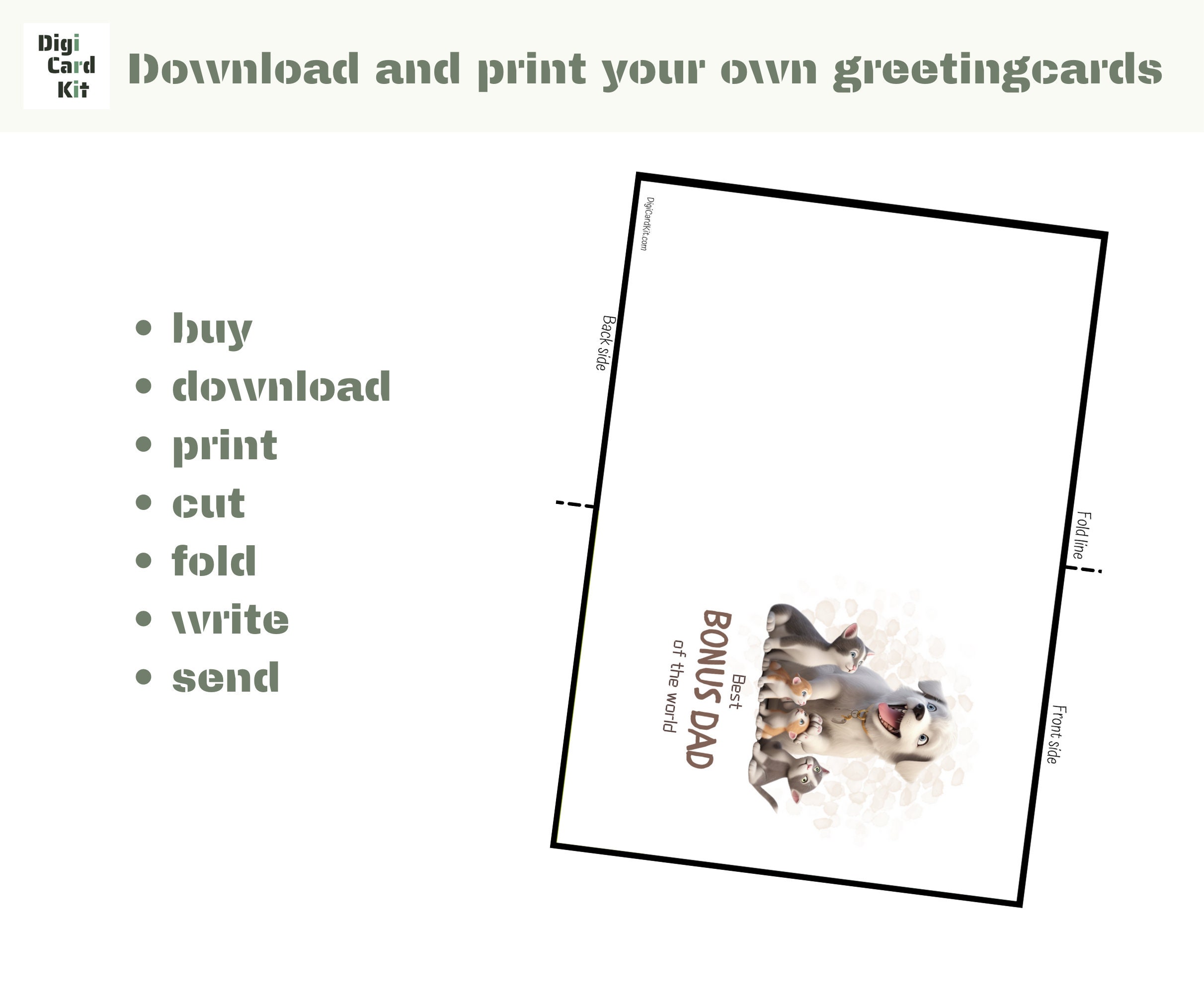 Father's Day Digital Postcard Printable Dad Appreciation Cards Instant ...