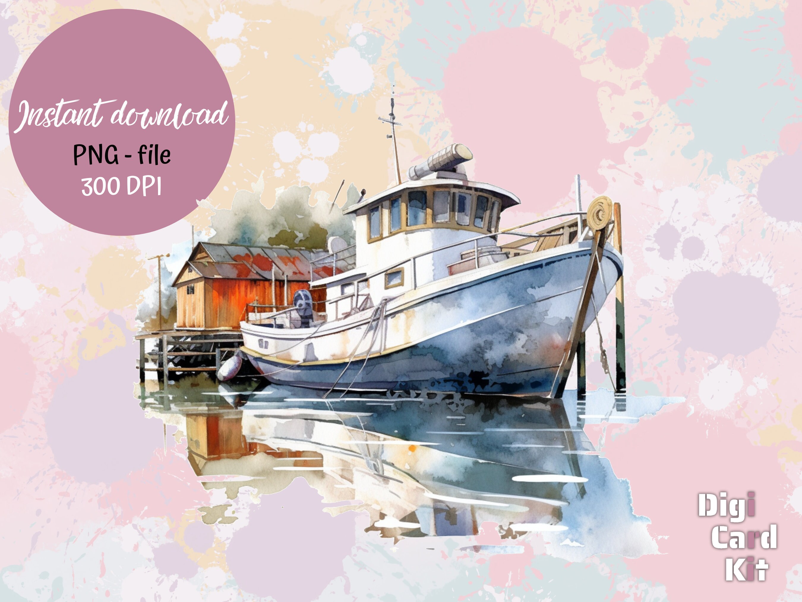 Boat Sublimation PNG | Printable Illustration | Instant Download ...