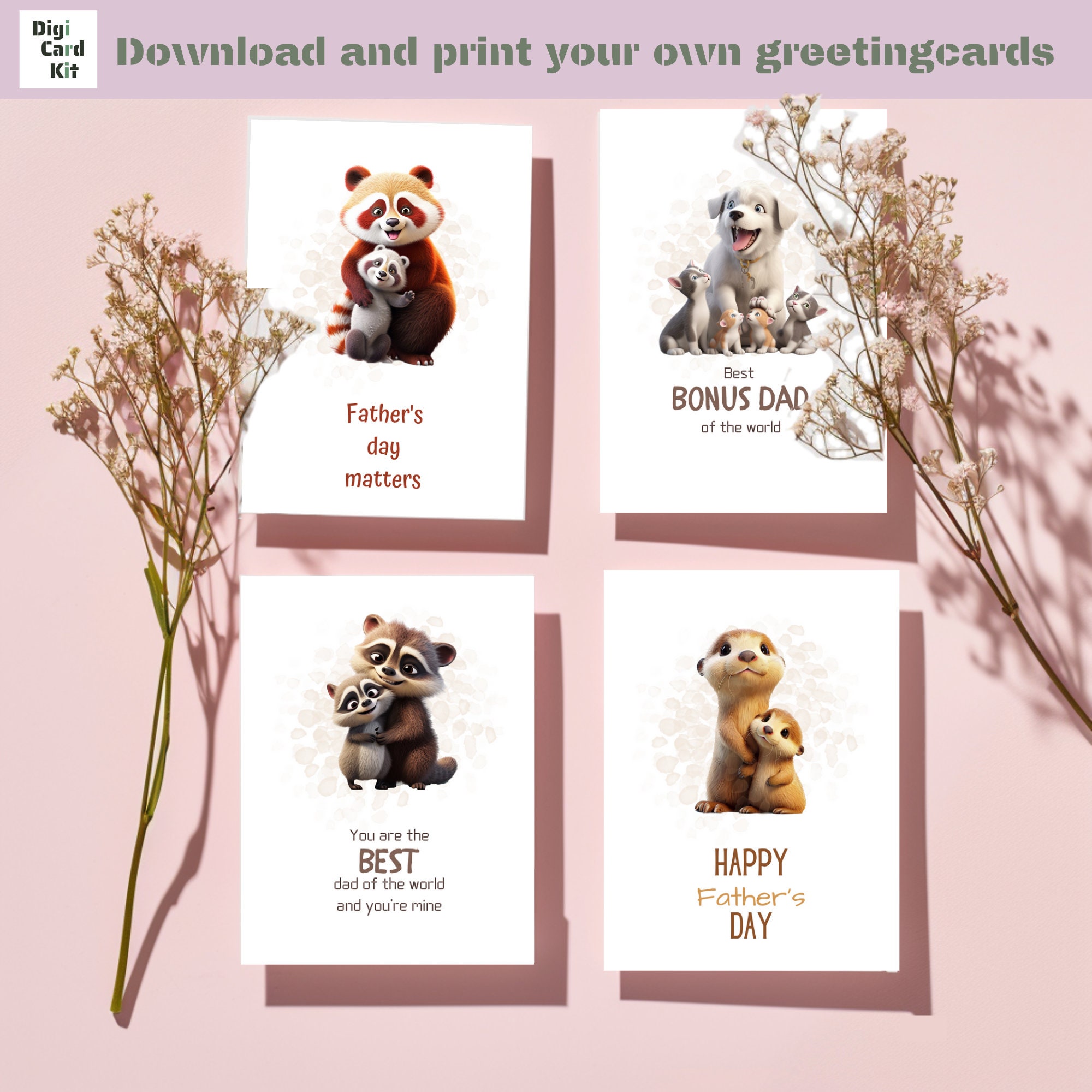 Father's Day Digital Postcard Printable Dad Appreciation Cards Instant ...