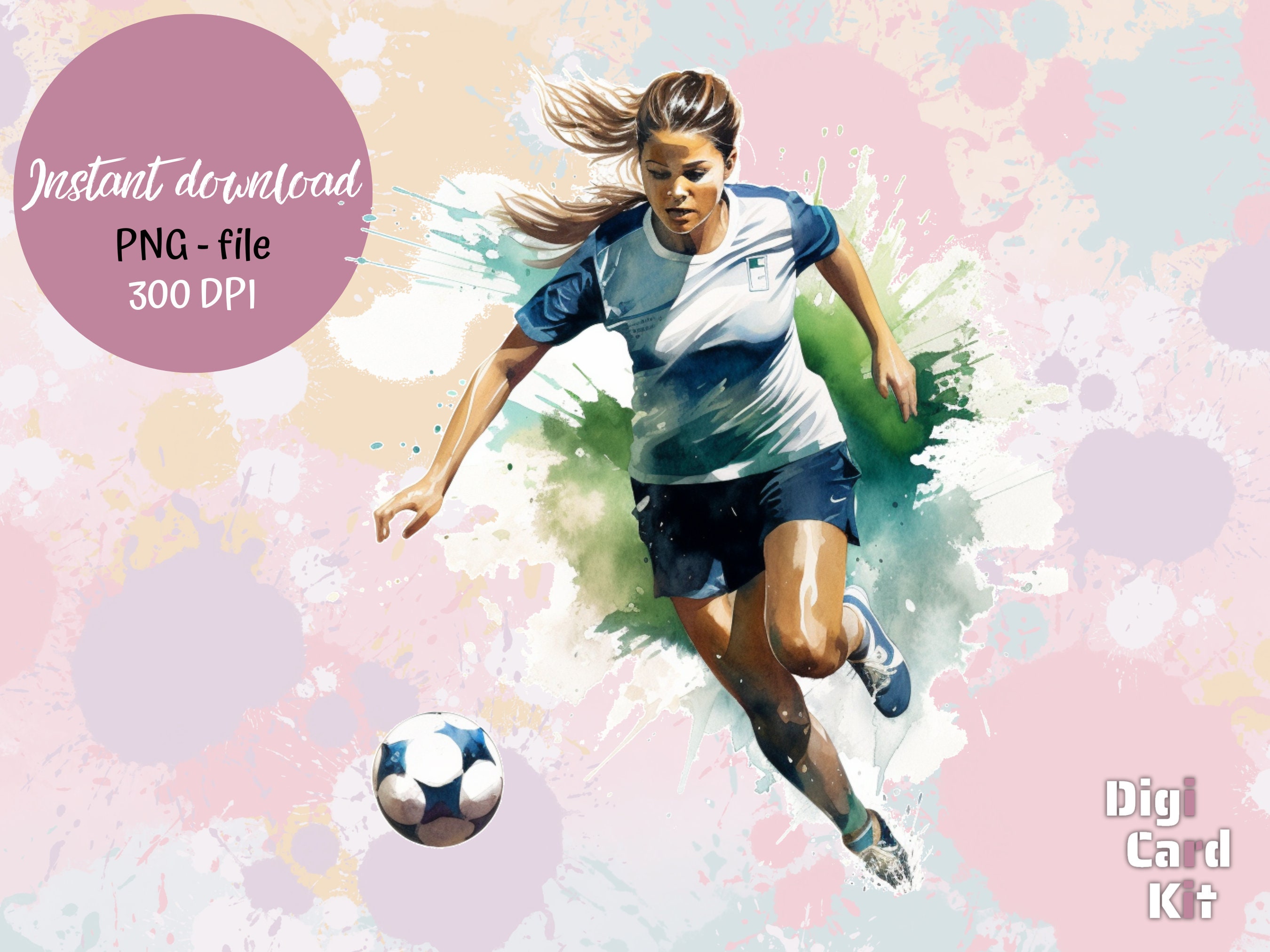 Soccer Player Sublimation PNG | Printable Illustration | Instant ...