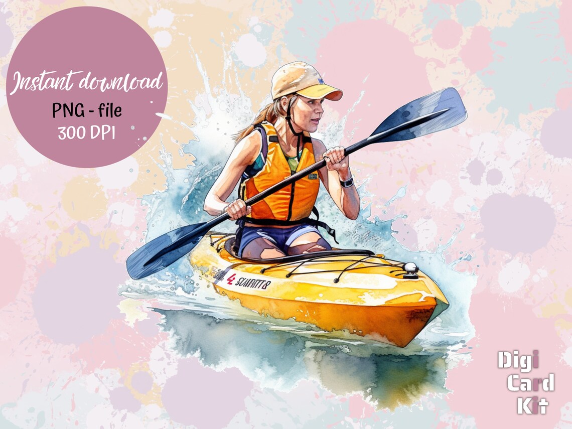 Kayak Sublimation PNG | Printable Illustration | Instant Download ...