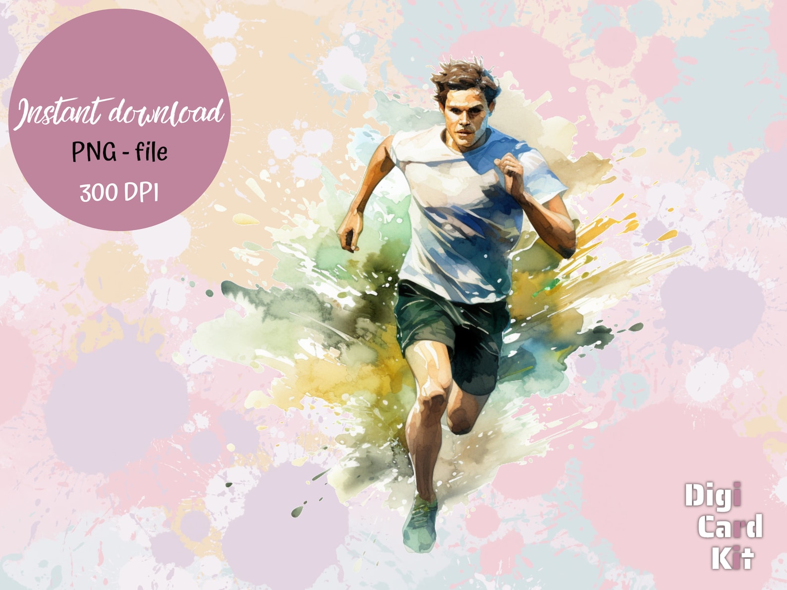 Runner Sublimation PNG Printable Illustration Instant Download ...