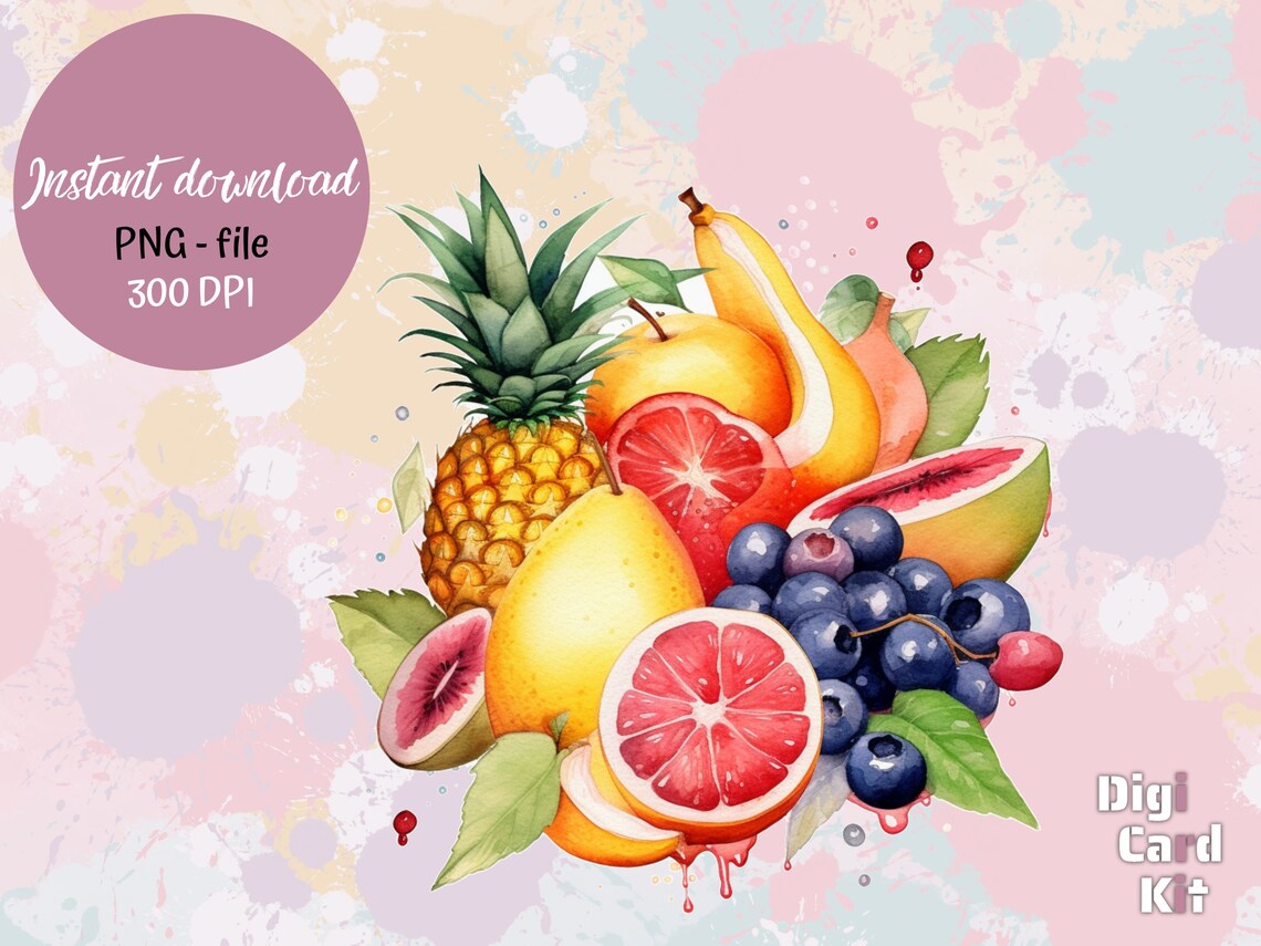 Fruit Sublimation PNG Printable Illustration Instant Download ...