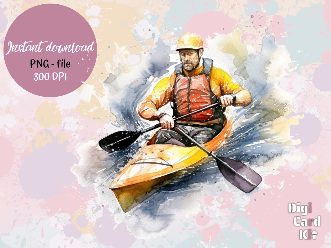 Kayak Sublimation PNG | Printable Illustration | Instant Download ...