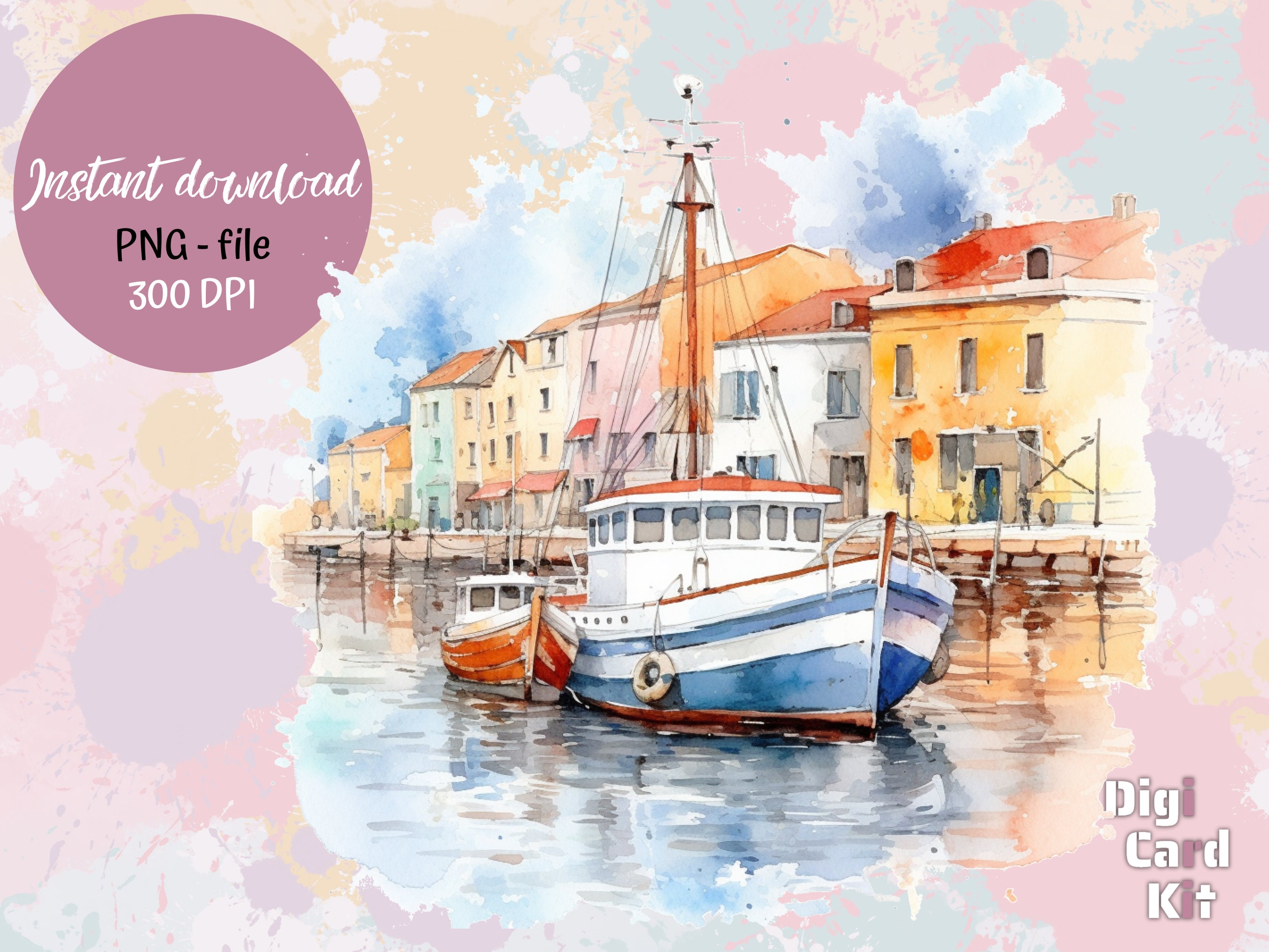 Boat Sublimation PNG | Printable Illustration | Instant Download ...