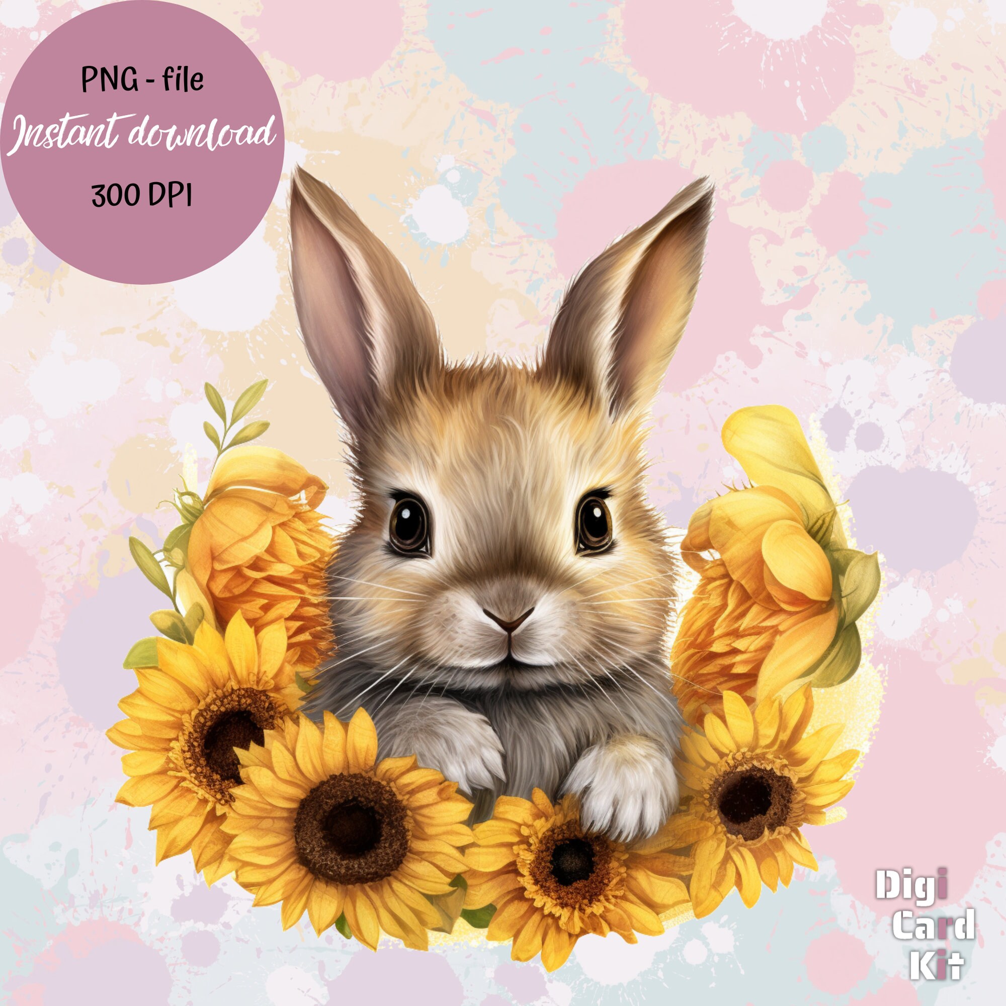 Sunflower Cuties: 300 DPI Instant Download Digital Designs Digital ...