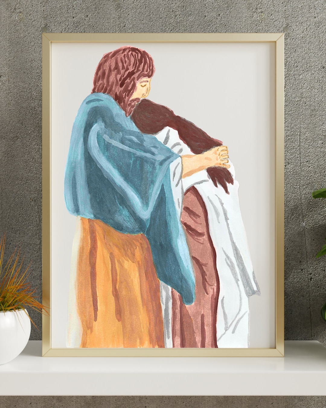 Jesus Healing Mary Magdalene Print - Watercolor Painting - Catholic ...