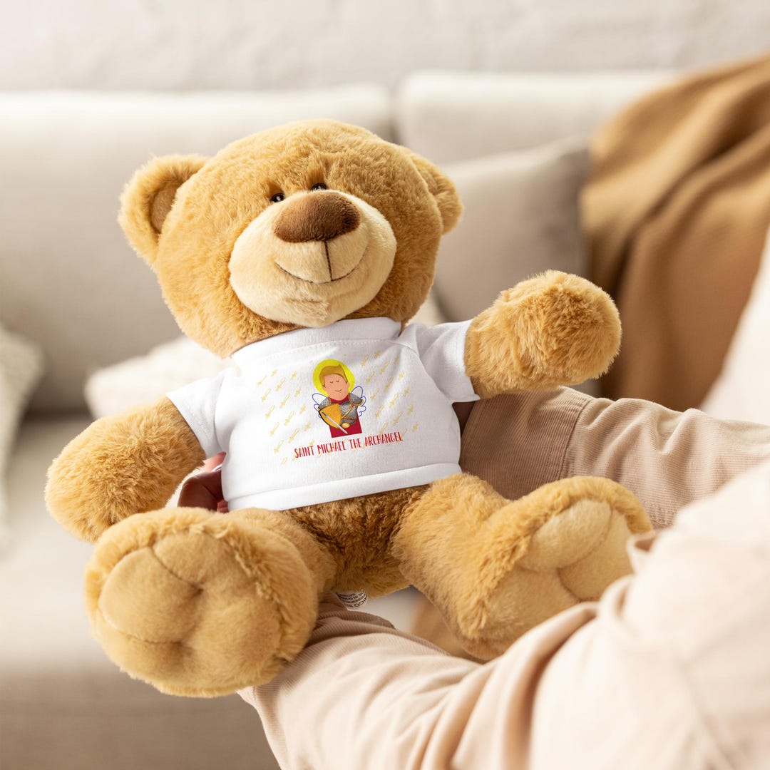 Saint Michael the Archangel Teddy Bear With a T-shirt Catholic Boy Gift ...