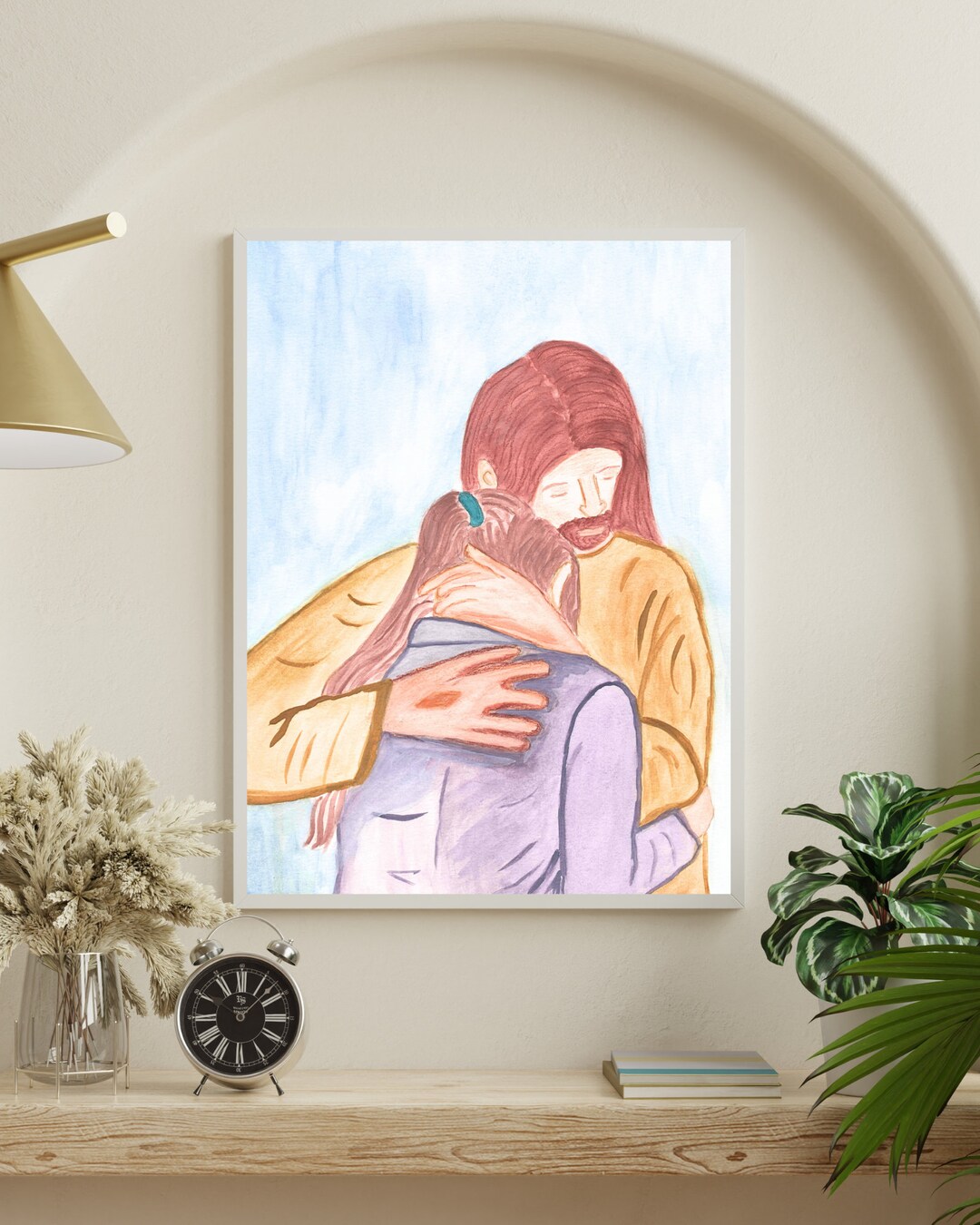 He Comforts Me Jesus Christ Art Bible Art Watercolor - Etsy