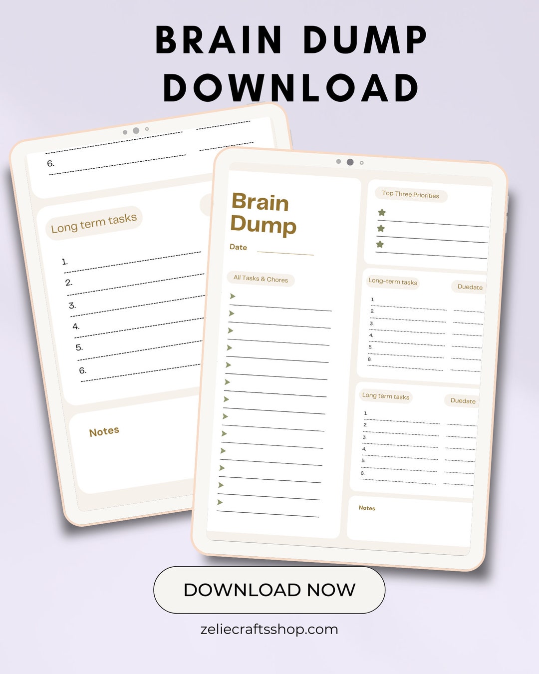 Printable Brain-dump Journal - Digital Download - Stress Relief - Etsy