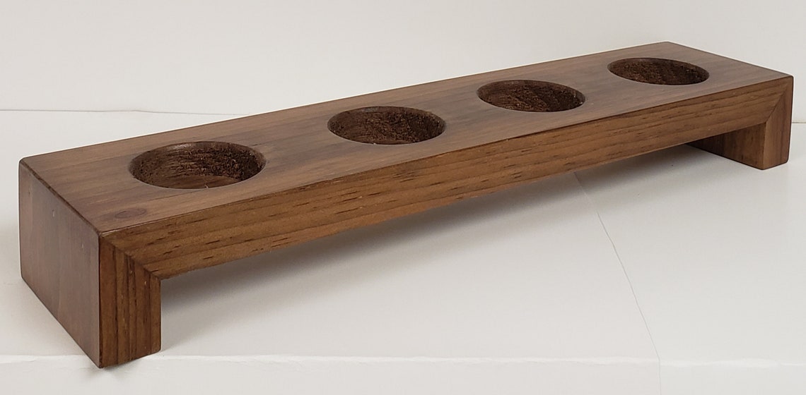 Modern Brown 4 Candle Votive Holder Wood Décor Home Décor Centerpiece ...