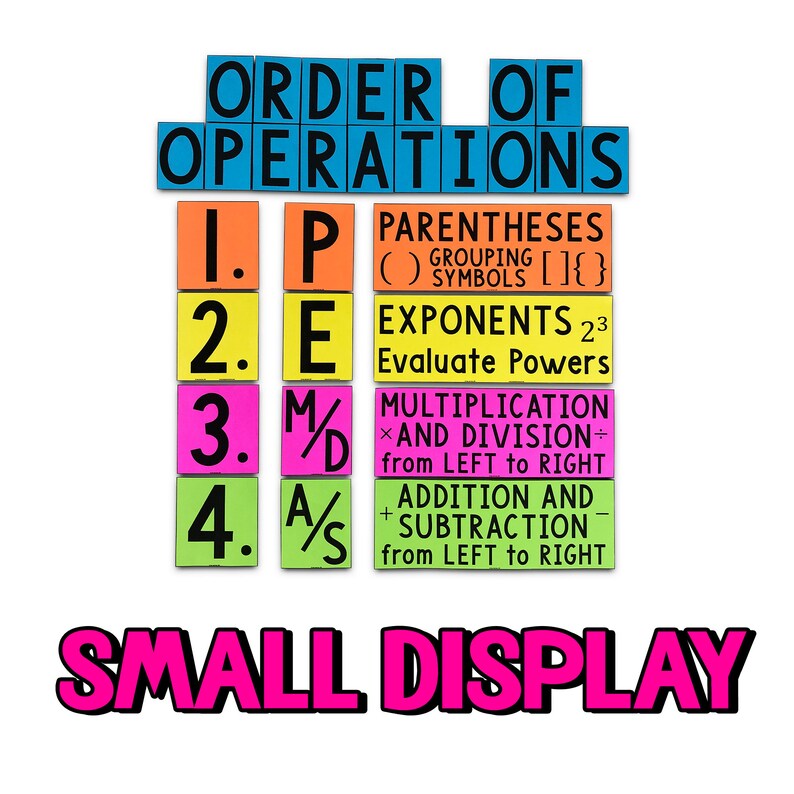 PEMDAS Order of Operations Posters - Math Classroom Decor - Math Anchor ...