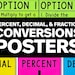 Percent Decimal & Fraction Conversions Posters - Math Classroom Decor ...