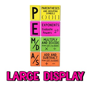 PEMDAS Order of Operations Posters - Math Classroom Decor - Math Anchor ...