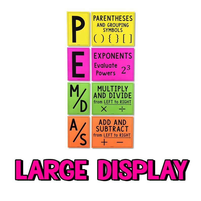 PEMDAS Order of Operations Posters Math Classroom Decor - Etsy