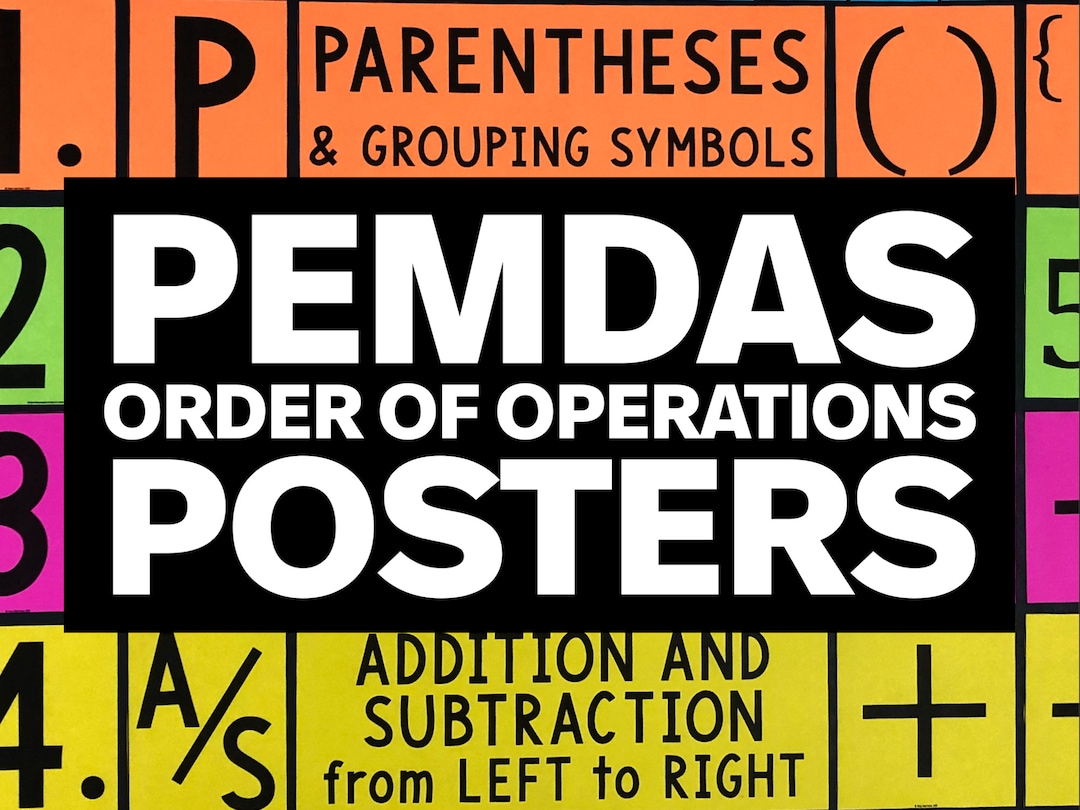PEMDAS Order of Operations Posters - Math Classroom Decor - Math Anchor ...