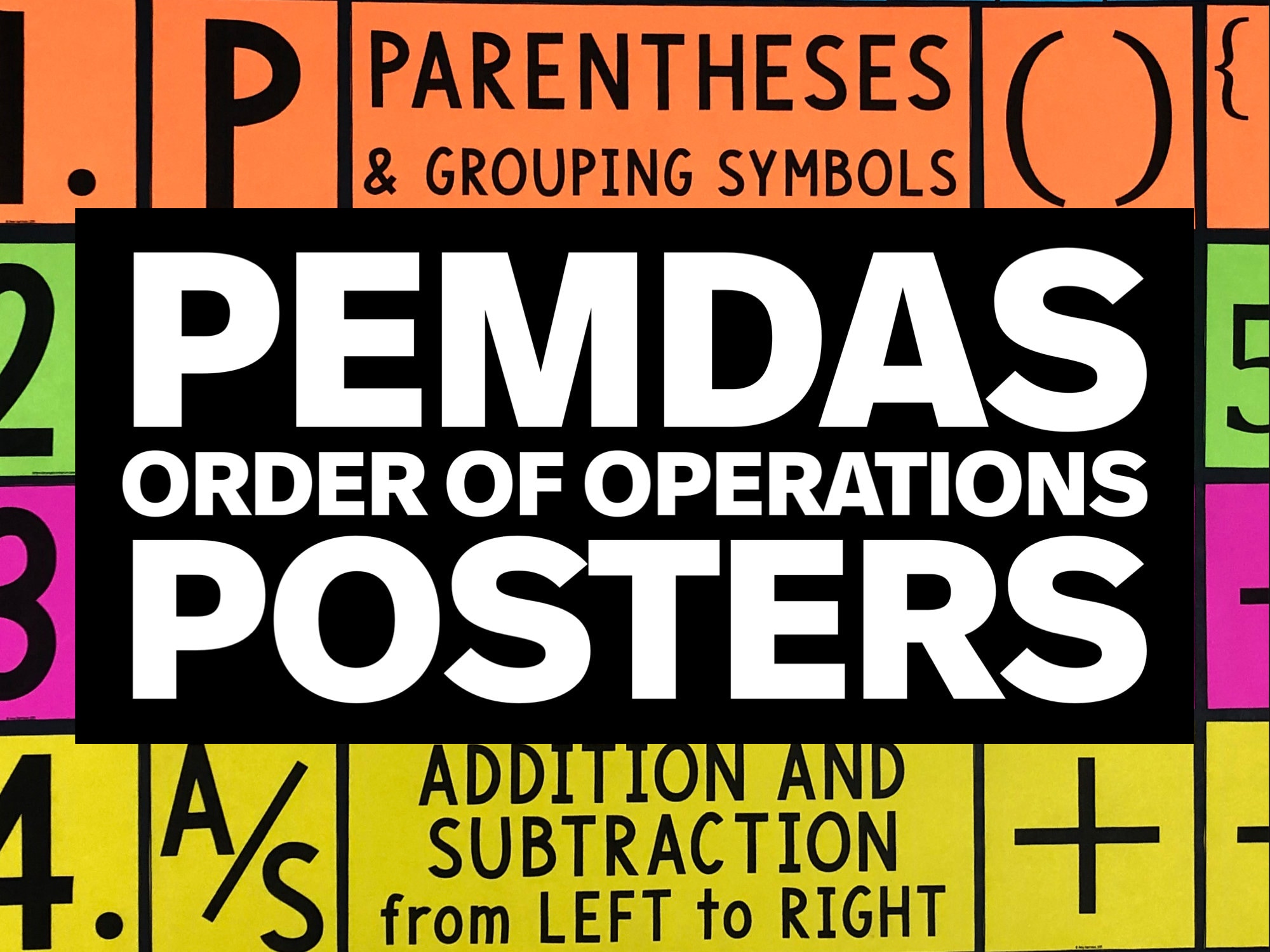 PEMDAS Order of Operations Posters Math Classroom Decor Math Anchor ...