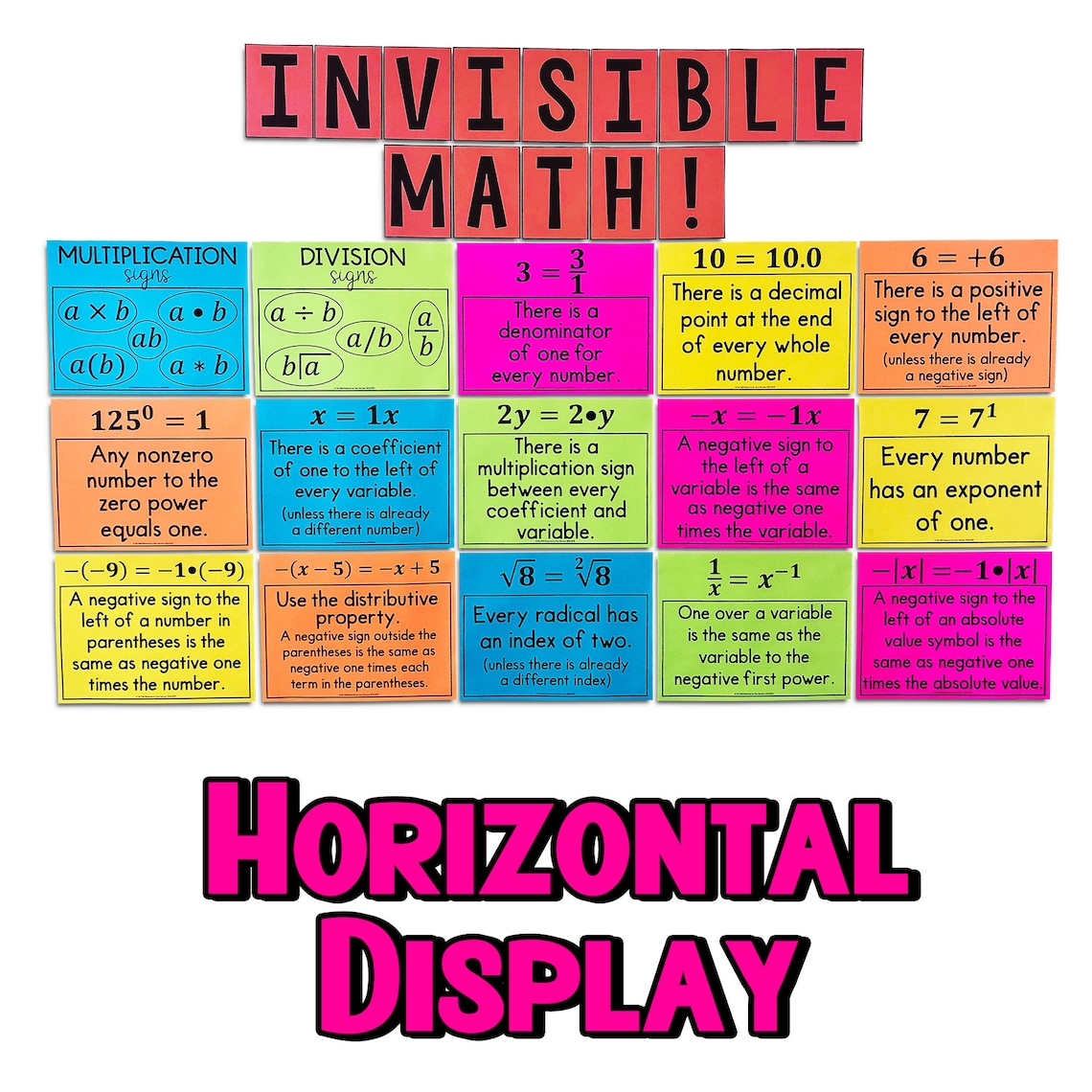 Invisible Math Posters Math Classroom Decor Math Anchor - Etsy