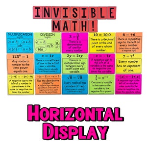 Invisible Math Posters - Math Classroom Decor - Math Anchor Charts ...
