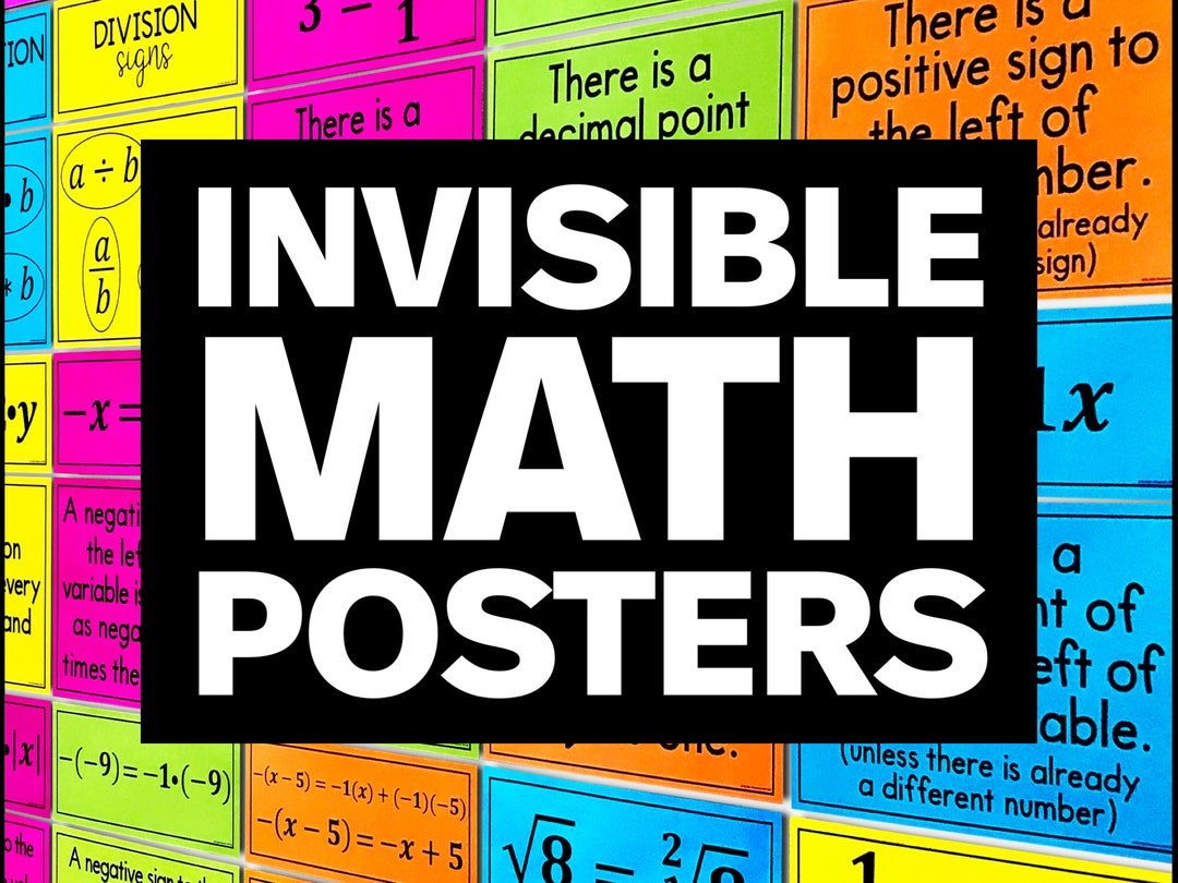Invisible Math Posters - Math Classroom Decor - Math Anchor Charts ...