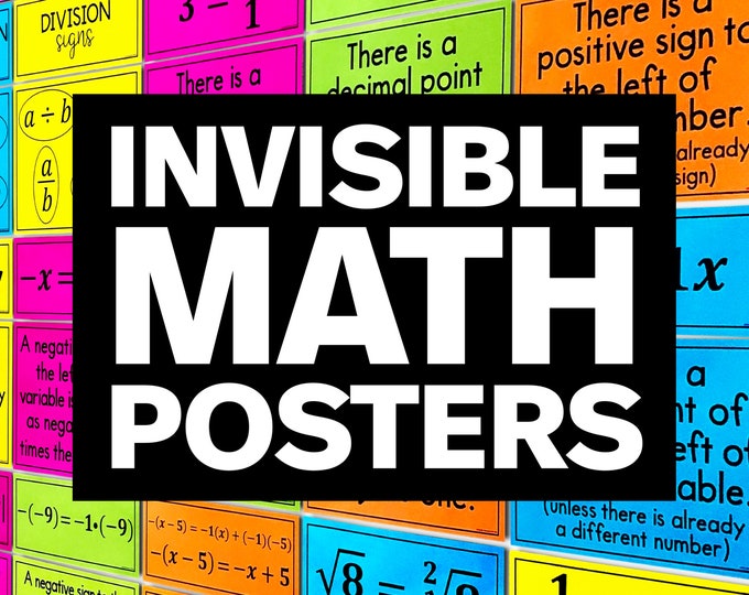 Invisible Math Printable Poster, Math Classroom Decor, Middle School ...