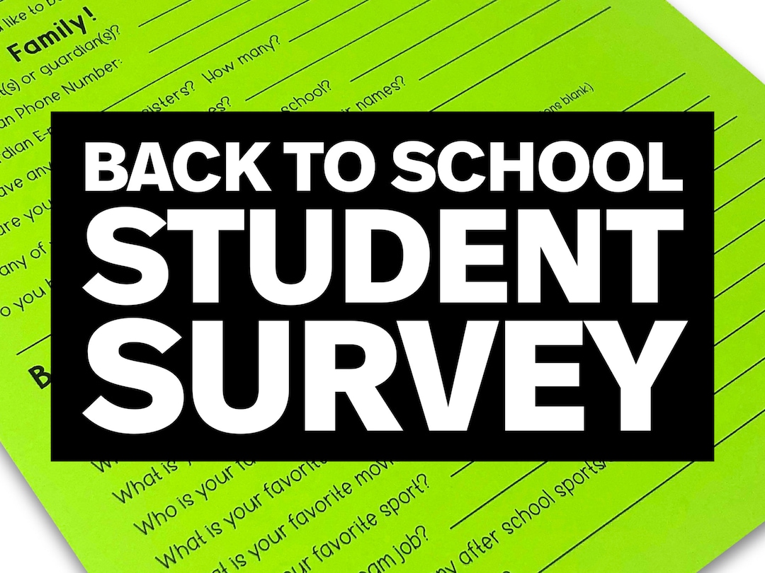All About Me Questions for the First Day of School - Student Survey for ...