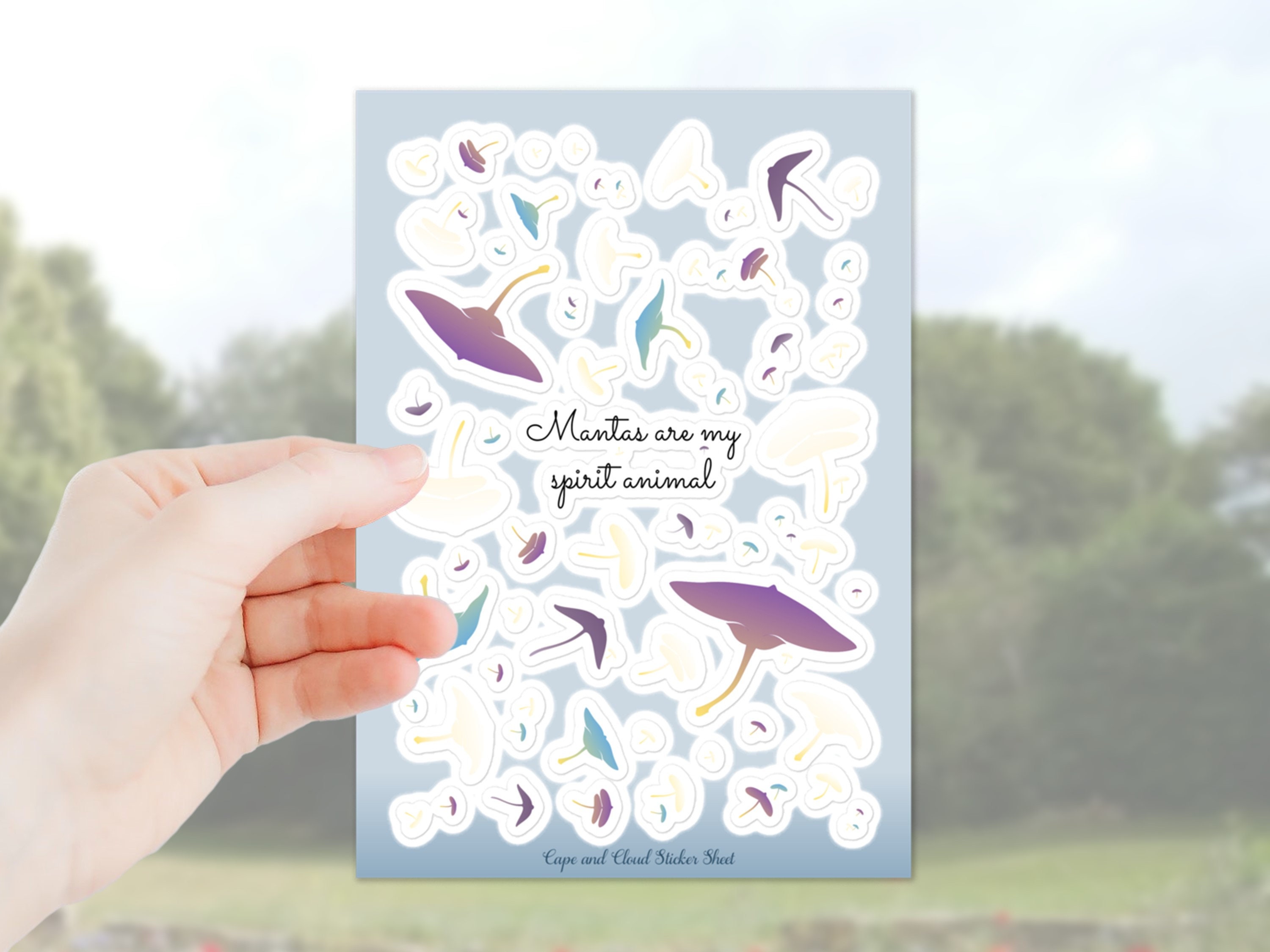 Manta Sticker Sheet 56 or 25 Stickers, Minimalist Pastel Stationery ...