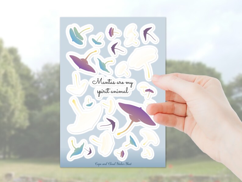 Manta Sticker Sheet 56 or 25 Stickers Minimalist Pastel - Etsy